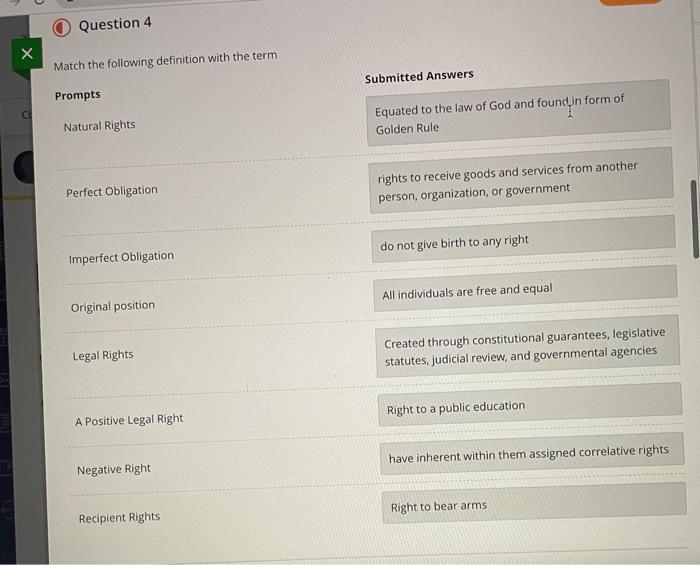 Match the following definition with the term | Chegg.com