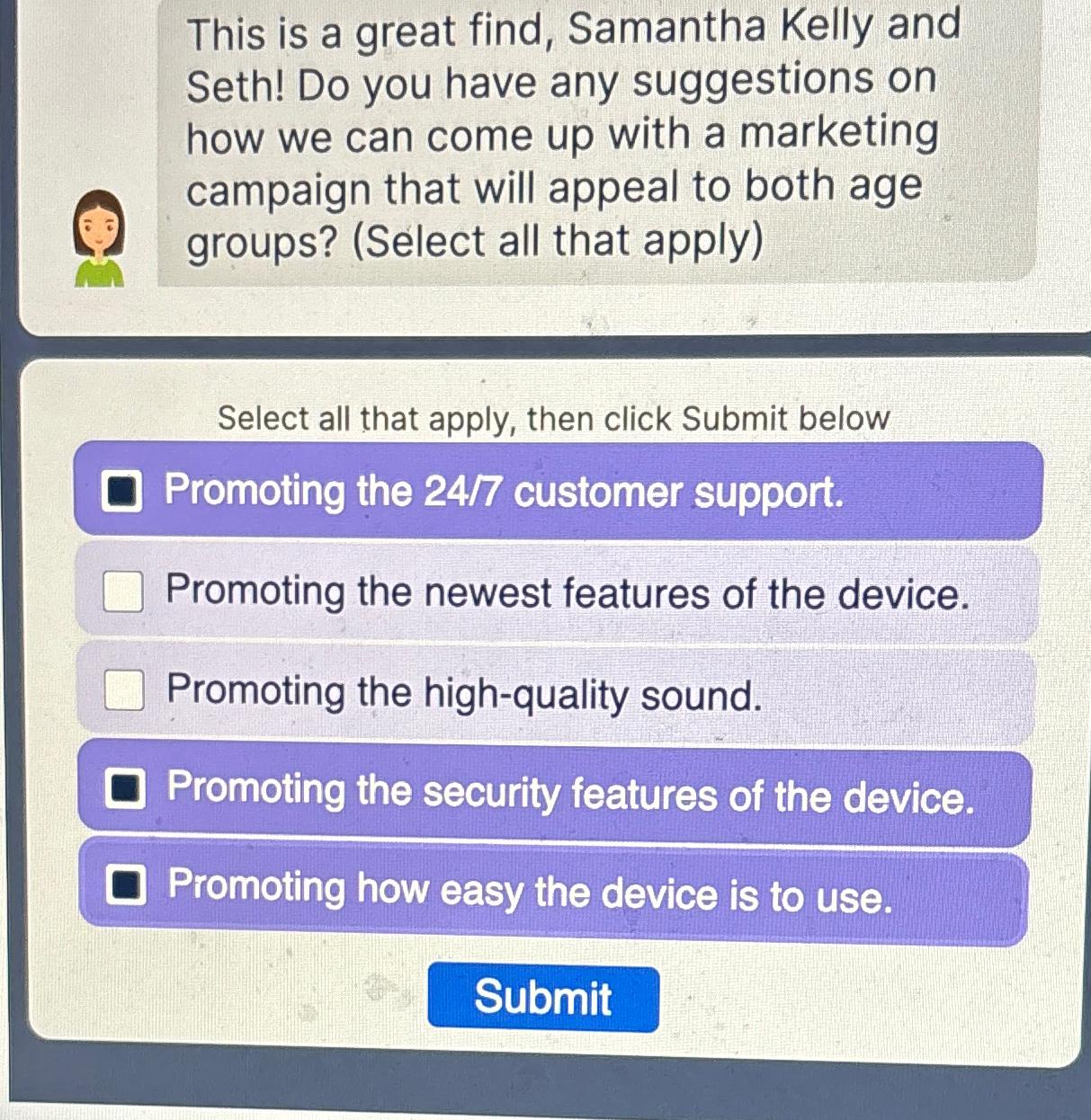 Solved This is a great find, Samantha Kelly and Seth! Do you | Chegg.com