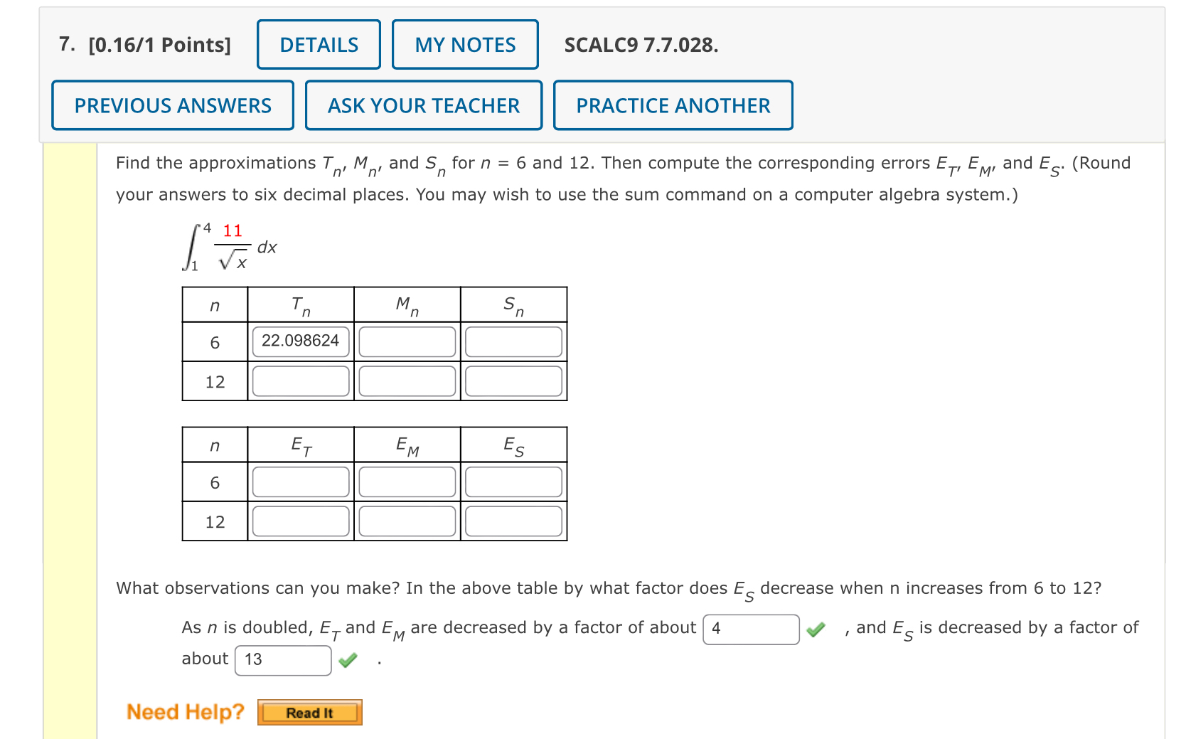 Solved Points] | q, ﻿SCALC9 7.7.028. Find the | Chegg.com