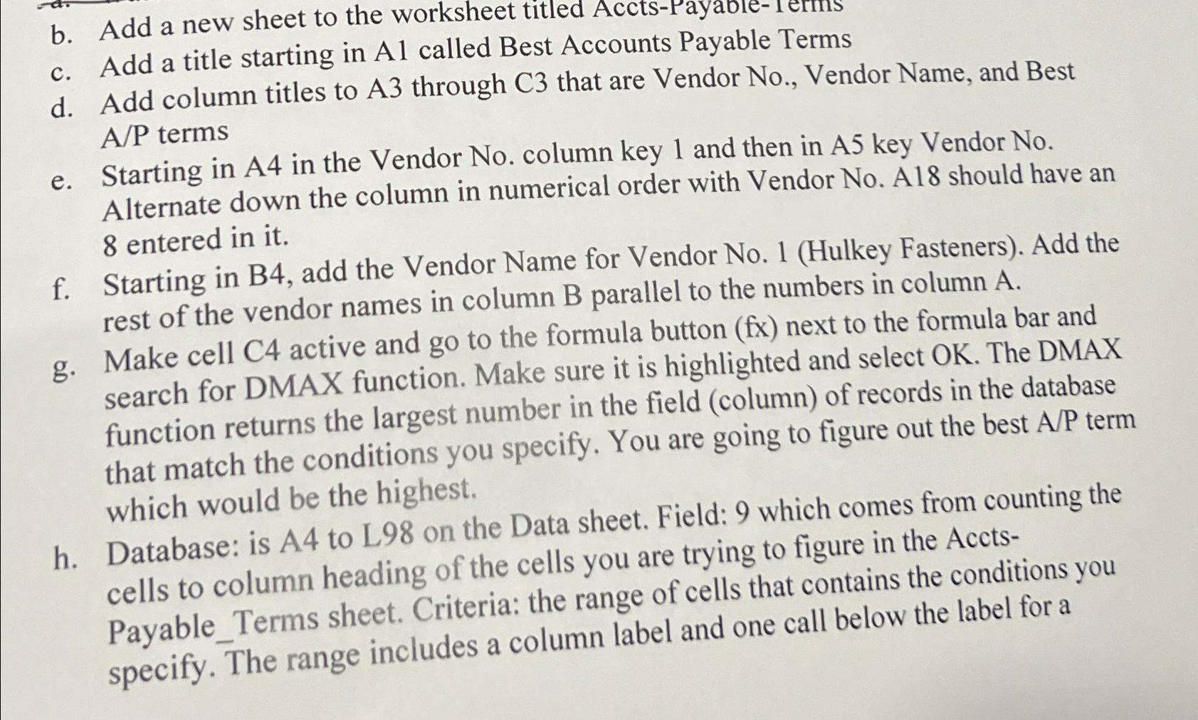 Solved b. ﻿Add a new sheet to the worksheet titled | Chegg.com