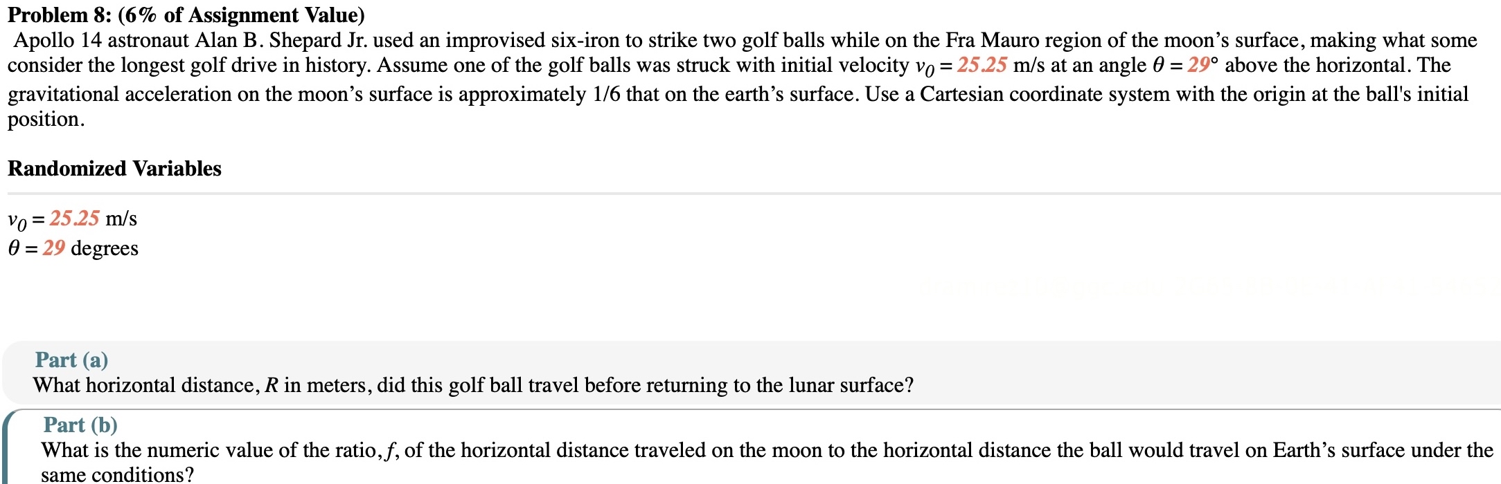 Solved Problem 8: (6% ﻿of Assignment Value)Apollo 14 | Chegg.com