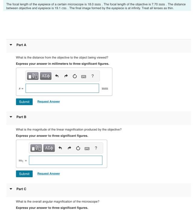 Solved The Focal Length Of The Eyepiece Of A Certain