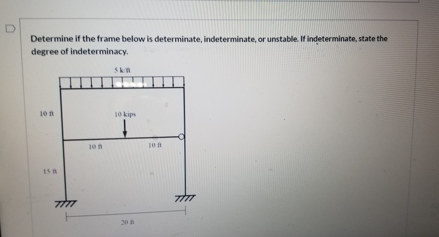 Solved Determine if the frame below is determinate, | Chegg.com
