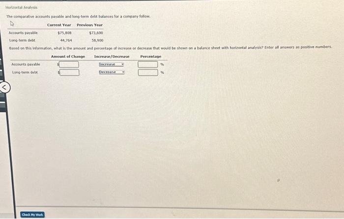 Solved The comparative account payable and long-term debt | Chegg.com