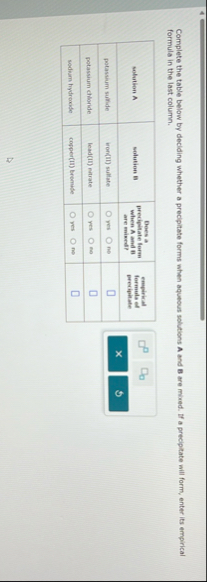 Solved Complete the table below by deciding whether a | Chegg.com