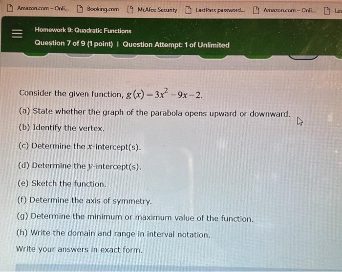 Solved Consider The Given Function G X 2 X 3 2−8 A