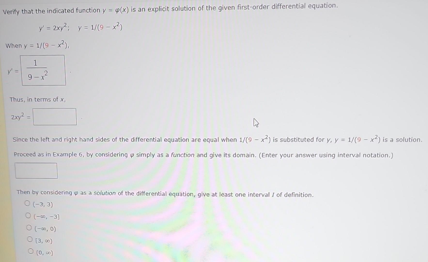 Solved Jerify that the indicated function y=φ(x) is an | Chegg.com