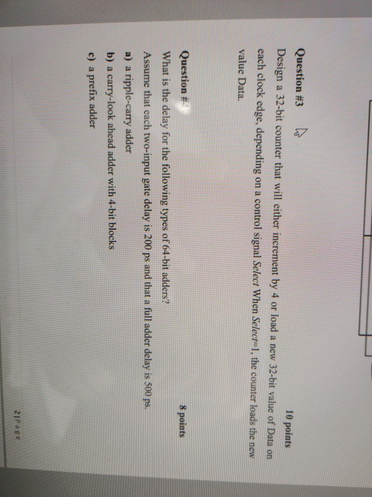 Solved Question #3 10 points Design a 32-bit counter that | Chegg.com