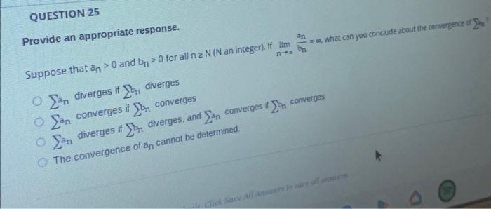 Solved Provide An Appropriate Response Suppose That An 0