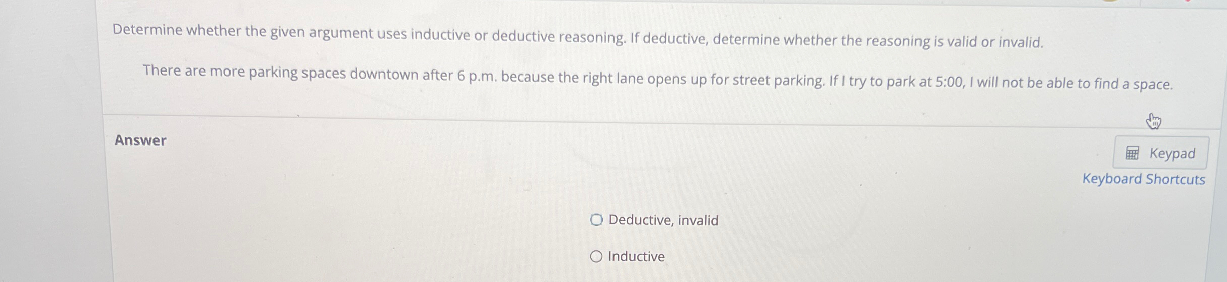 Solved Determine whether the given argument uses inductive | Chegg.com
