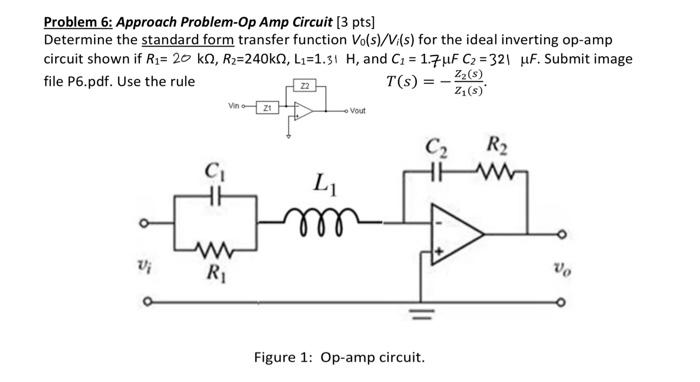 Solved Problem 6: Approach Problem-Op Amp Circuit [3 pts] | Chegg.com