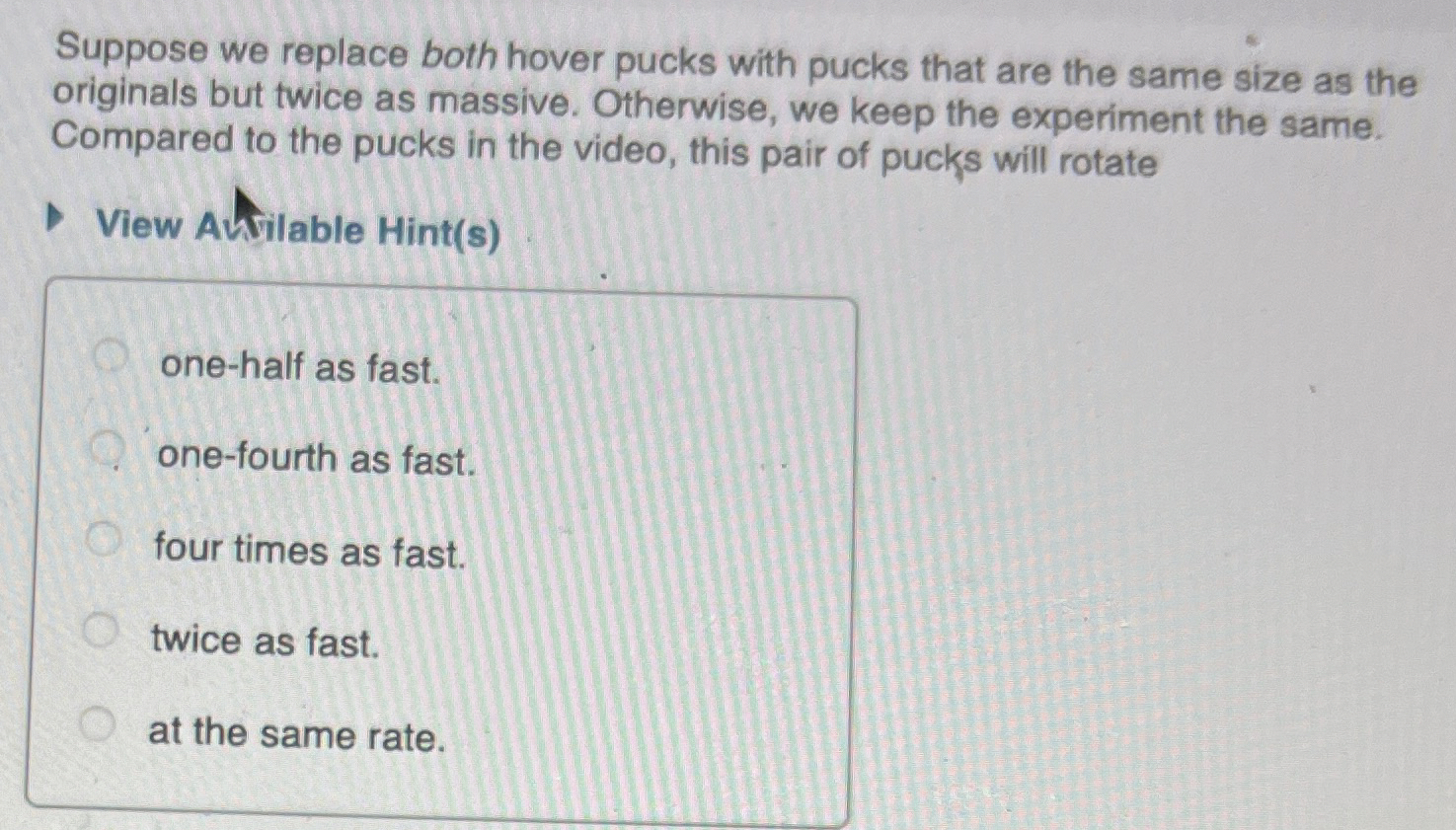 Suppose we replace both hover pucks with pucks that | Chegg.com