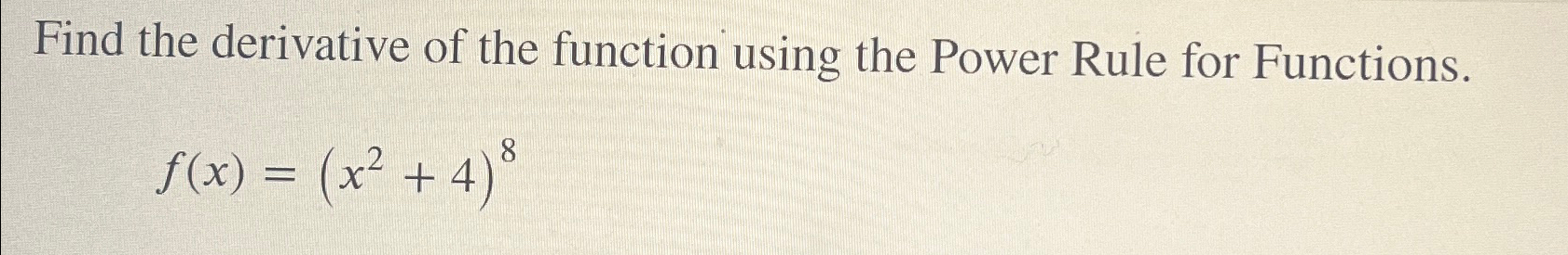 Solved Find the derivative of the function using the Power | Chegg.com