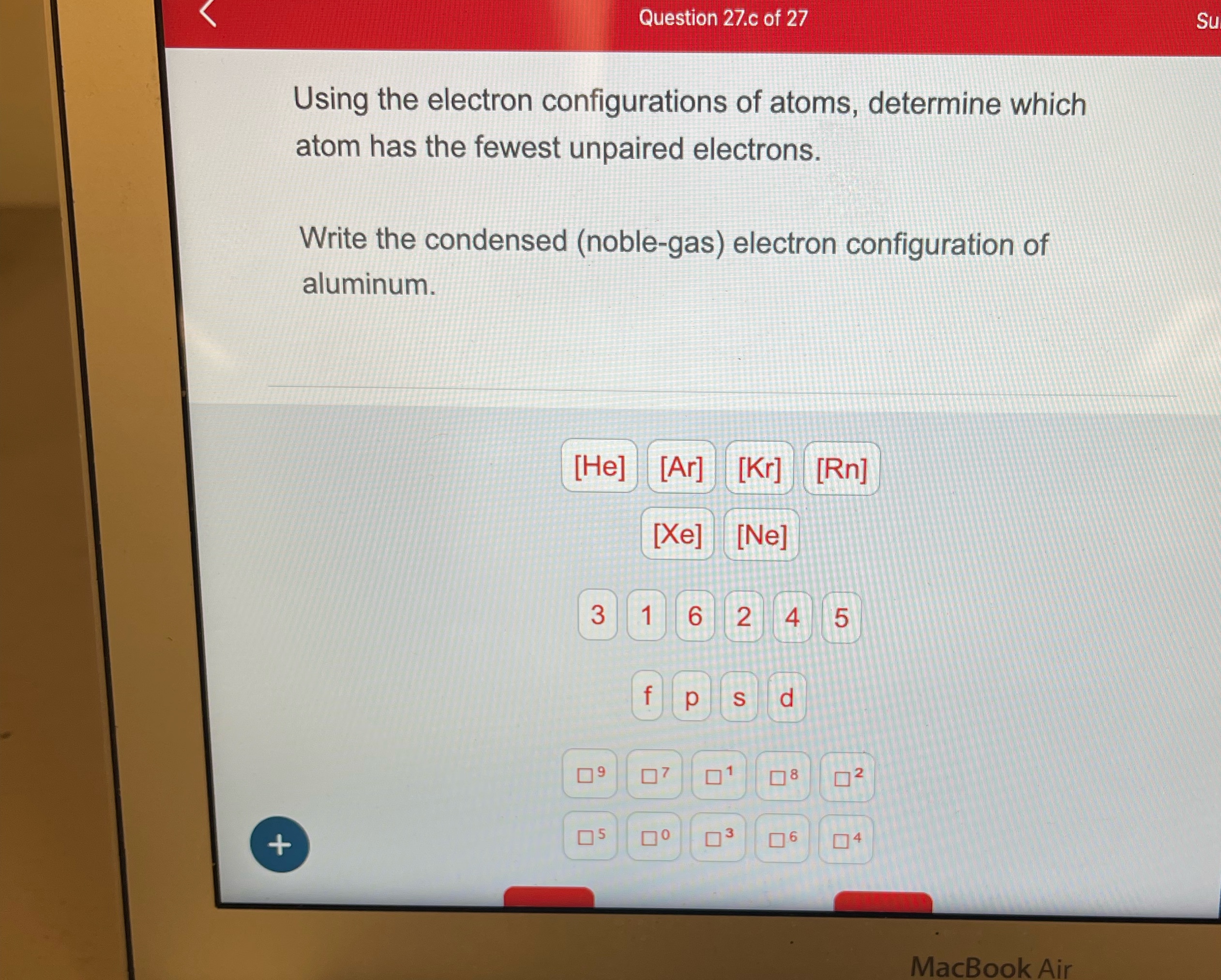 Solved Question 27.c of 27Using the electron configurations | Chegg.com