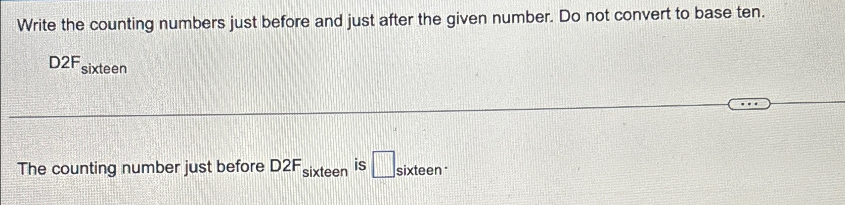 Solved Write the counting numbers just before and just after | Chegg.com