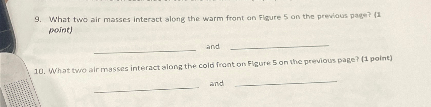 Solved What two air masses interact along the warm front on | Chegg.com