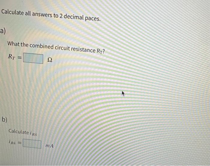 Solved Considering the resistor network below Calculate all | Chegg.com