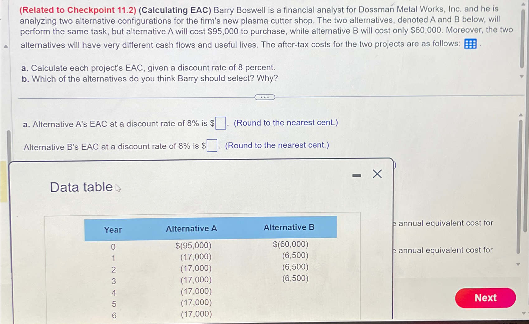 Solved (Related to Checkpoint 11.2) (Calculating EAC) ﻿Barry | Chegg.com