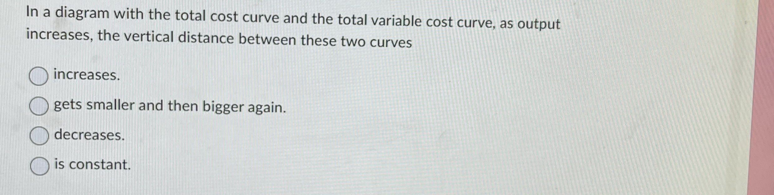 Solved In a diagram with the total cost curve and the total | Chegg.com