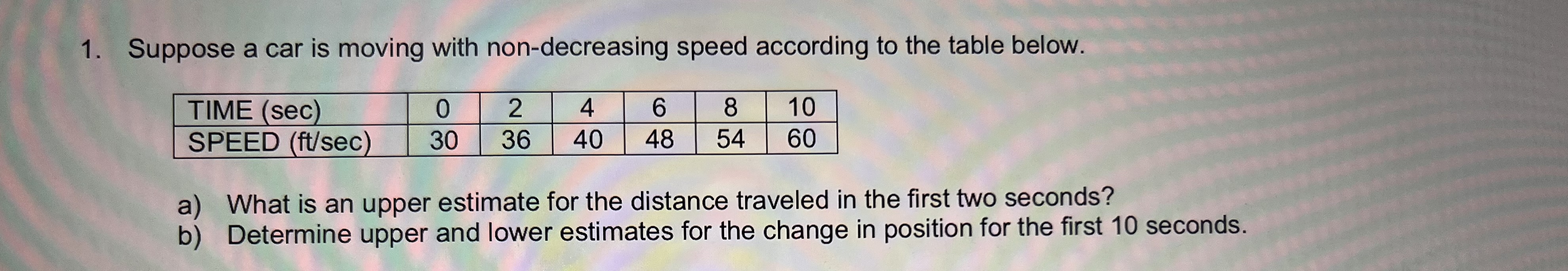Solved Suppose a car is moving with non-decreasing speed | Chegg.com