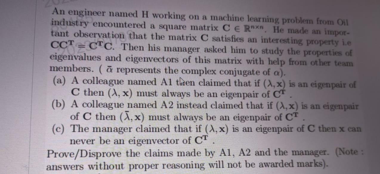 Solved An engineer named H working on a machine learning | Chegg.com