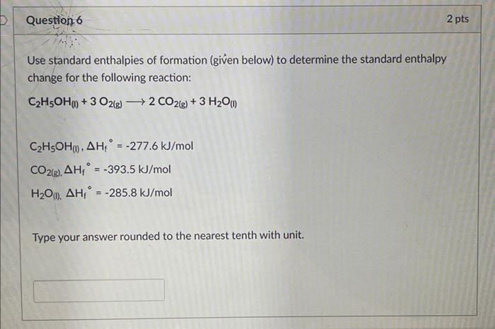 Solved Use standard enthalpies of formation (given below) to | Chegg.com