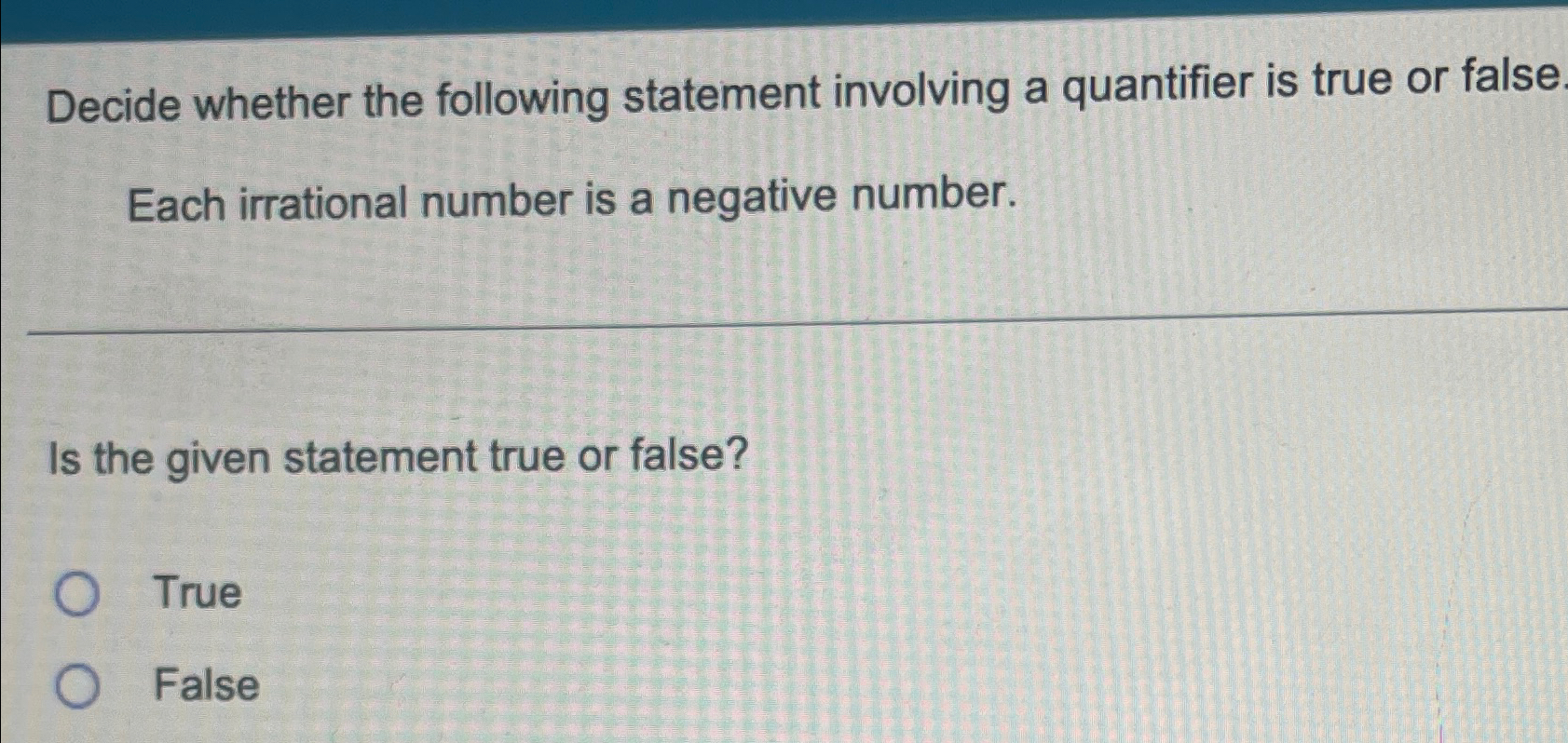 Solved Decide whether the following statement involving a | Chegg.com