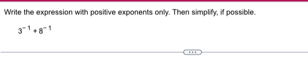 Solved Write the expression with positive exponents only. | Chegg.com