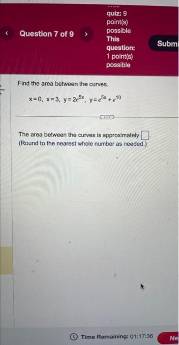 Solved Find the area between the curves. | Chegg.com
