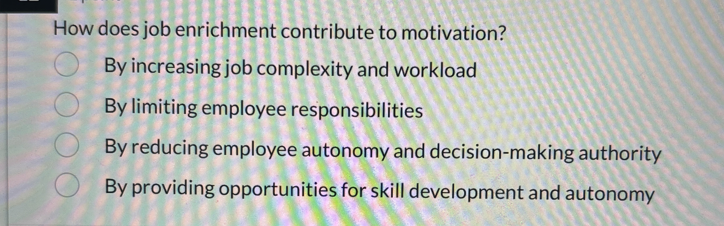 Solved How does job enrichment contribute to motivation?By | Chegg.com