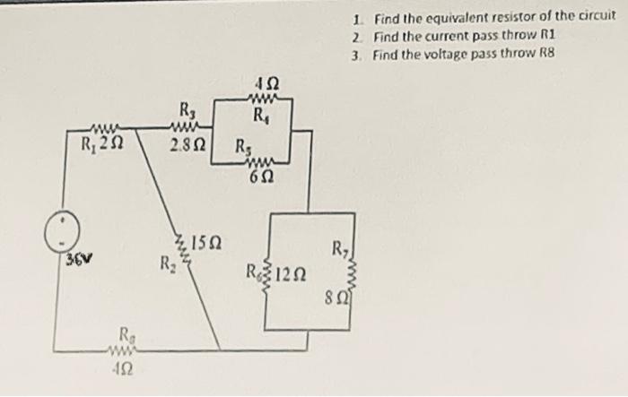Solved electric subject 1-find the equivalent resistor of | Chegg.com
