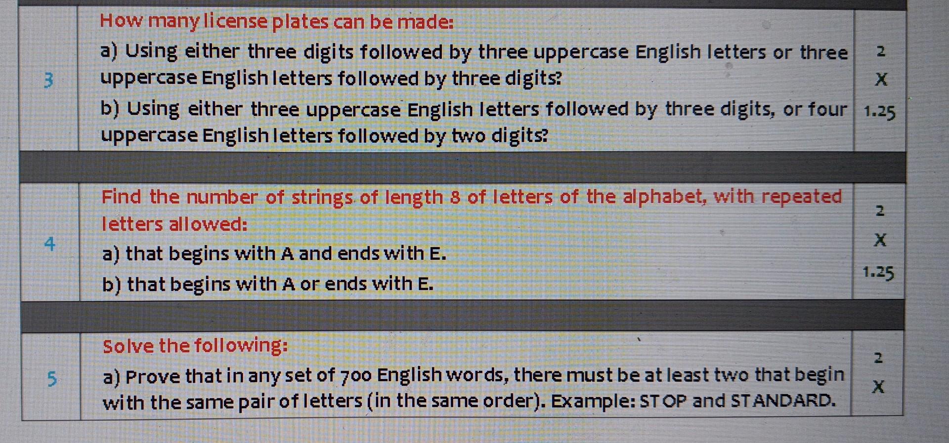 Solved How many license plates can be made: a) Using either | Chegg.com
