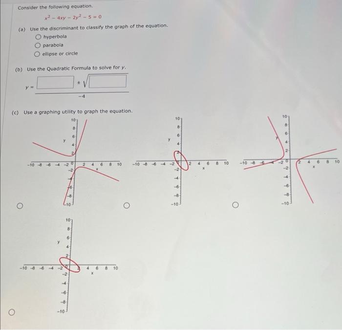 Solved Rotate the axes to eliminate the xy-term in the | Chegg.com