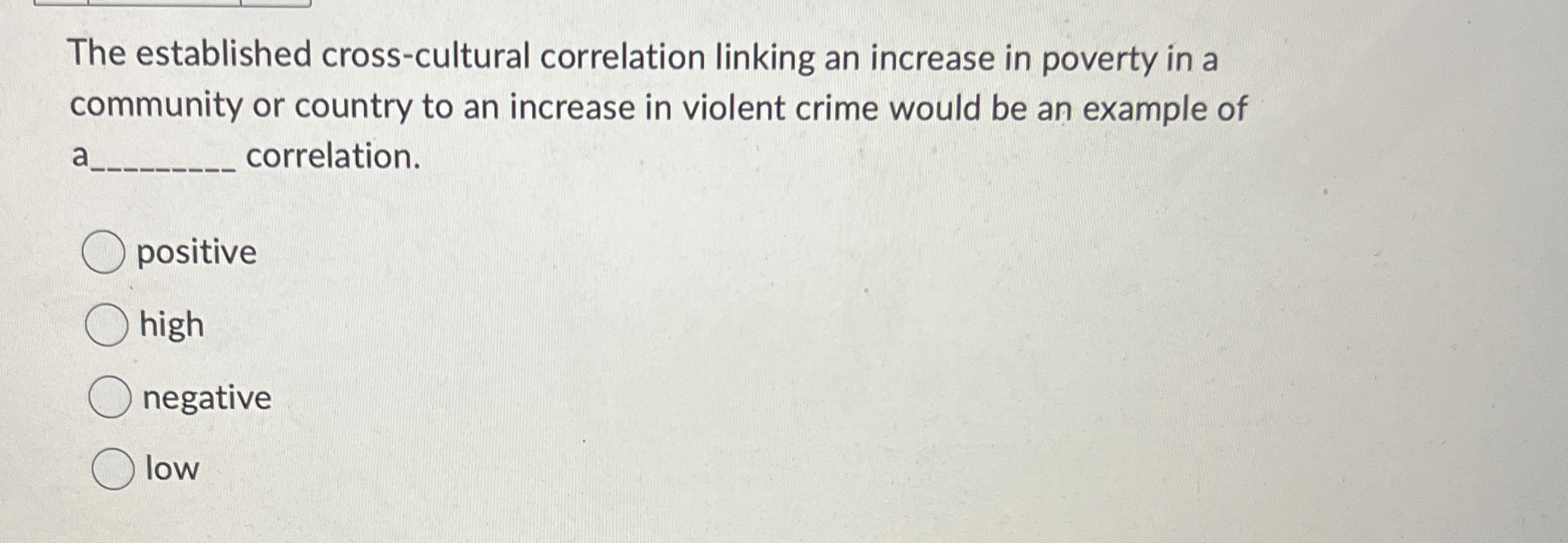 Solved The established cross-cultural correlation linking an | Chegg.com