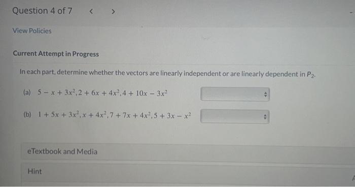Solved In each part, determine whether the vectors are | Chegg.com
