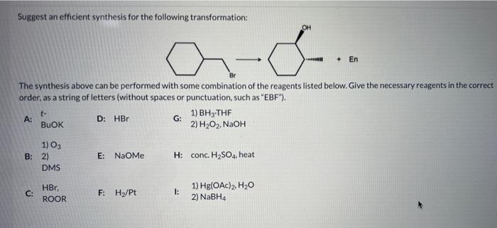 Solved Suggest an efficient synthesis for the following | Chegg.com
