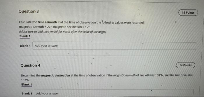 Solved Calculate the true azimuth if at the time of | Chegg.com