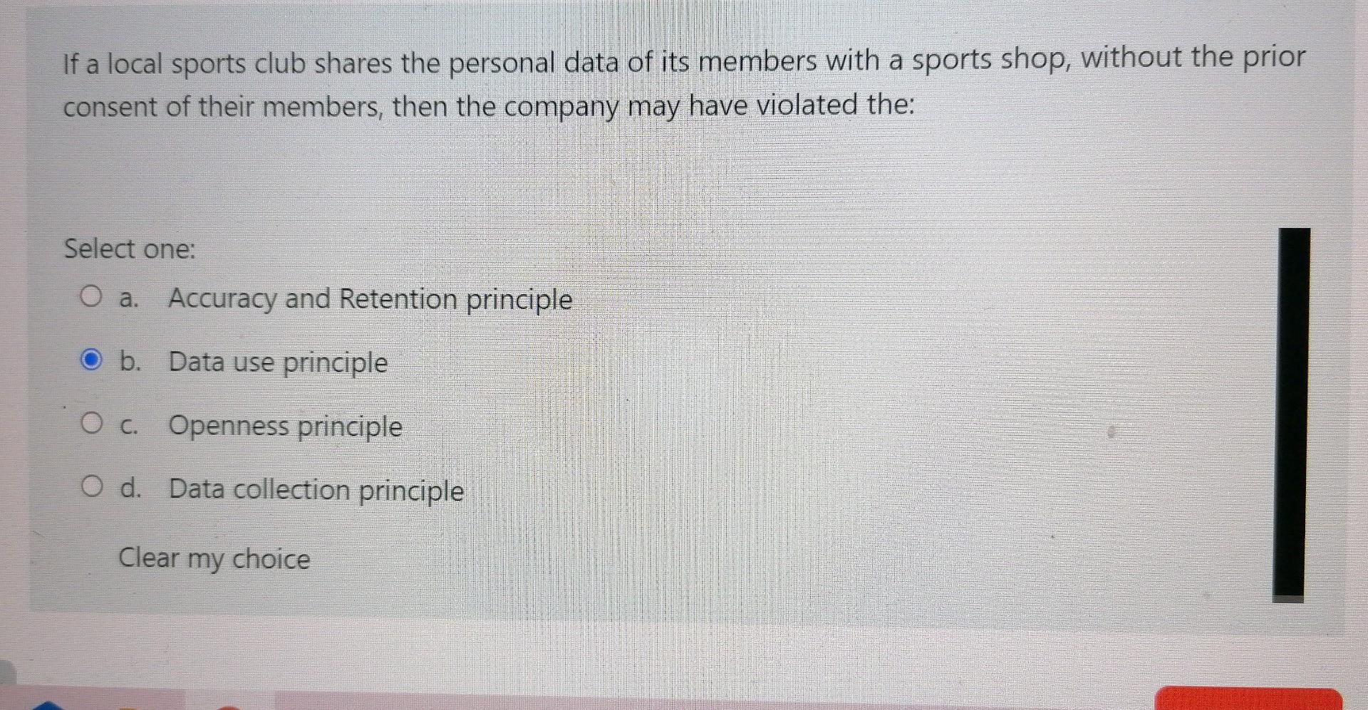 Solved If a local sports club shares the personal data of | Chegg.com