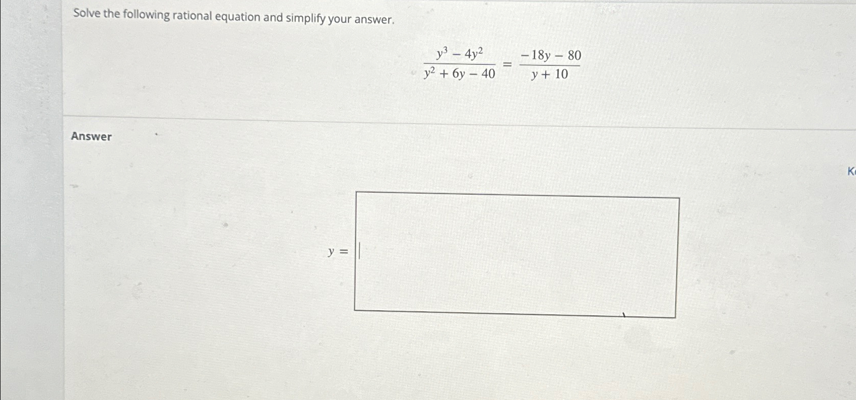 Solve the following rational equation and simplify | Chegg.com