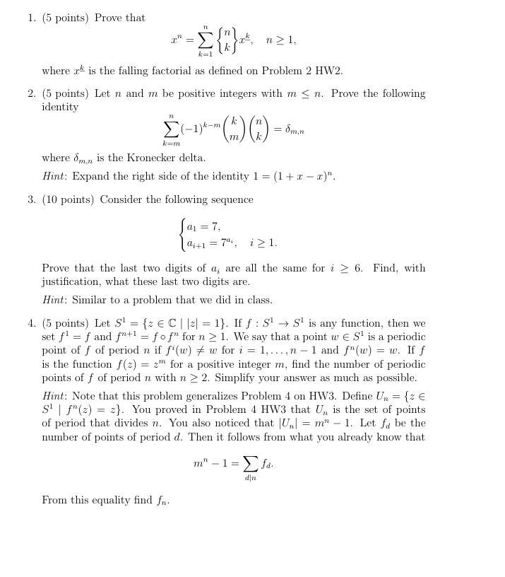 Prove that n xn = ﻿k=1 ﻿n k xk n 1 ﻿where xk is the | Chegg.com