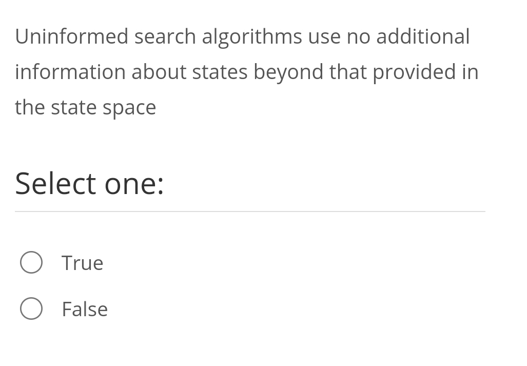 Solved Uninformed search algorithms use no additional | Chegg.com