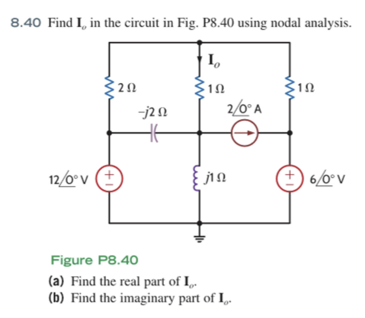 Solved 8.40 ﻿Find Io ﻿in the circuit in Fig. P8.40 ﻿using | Chegg.com