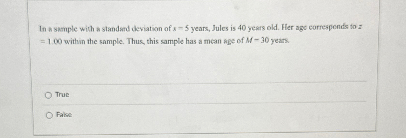 In a sample with a standard deviation of s=5 ﻿years, | Chegg.com