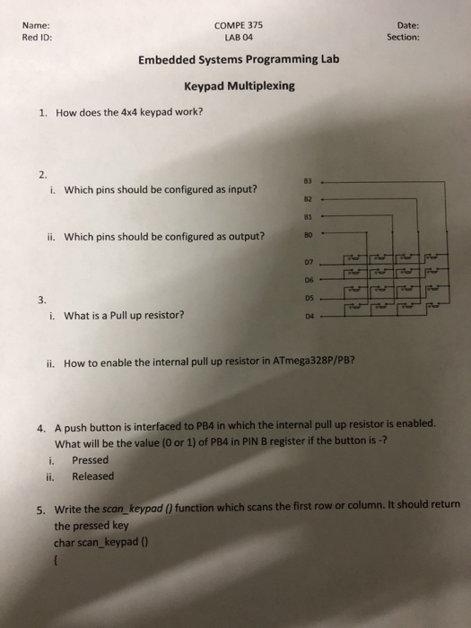 Solved Name: Red ID: COMPE 375 LAB 04 Date: Section: | Chegg.com