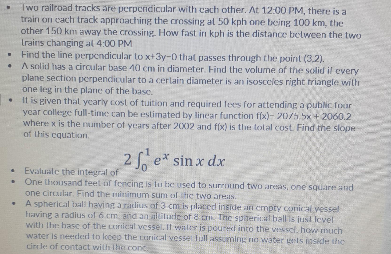 Solved Two railroad tracks are perpendicular with each | Chegg.com