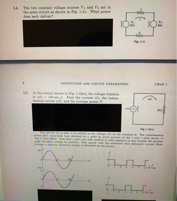 Solved The two constant voltage sources VA and Va act in the | Chegg.com