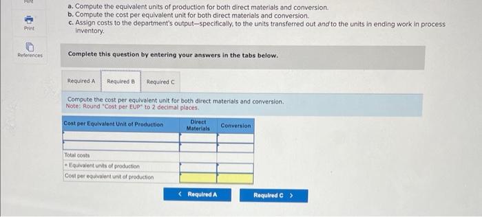 Solved Exercise 20-12 (Algo) Weighted average: Cost per | Chegg.com