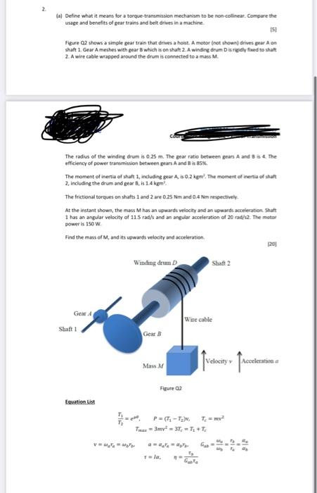 Solved (a) Define what it means for a torque transmission | Chegg.com