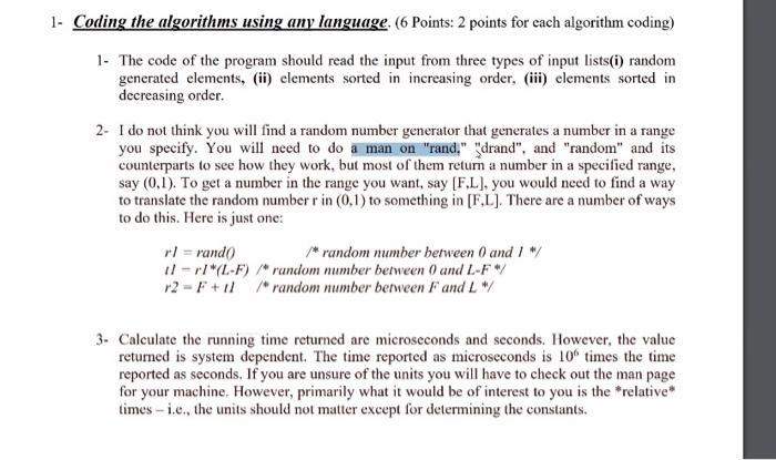 Solved Coding The Algorithms Using Any Language 6 Points 5197