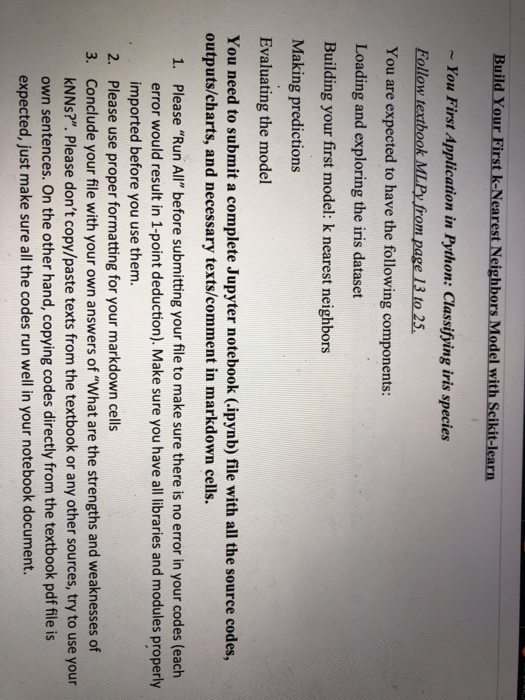 Solved Build Your First k-Nearest Neighbors Model with | Chegg.com